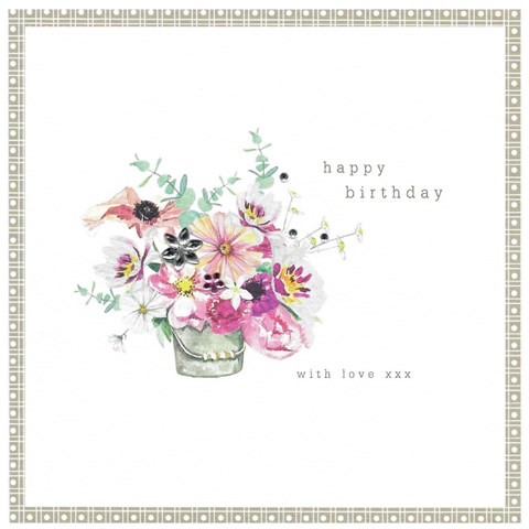 Greeting Cards » happy birthday, flower bucket - Cinnamon Aitch